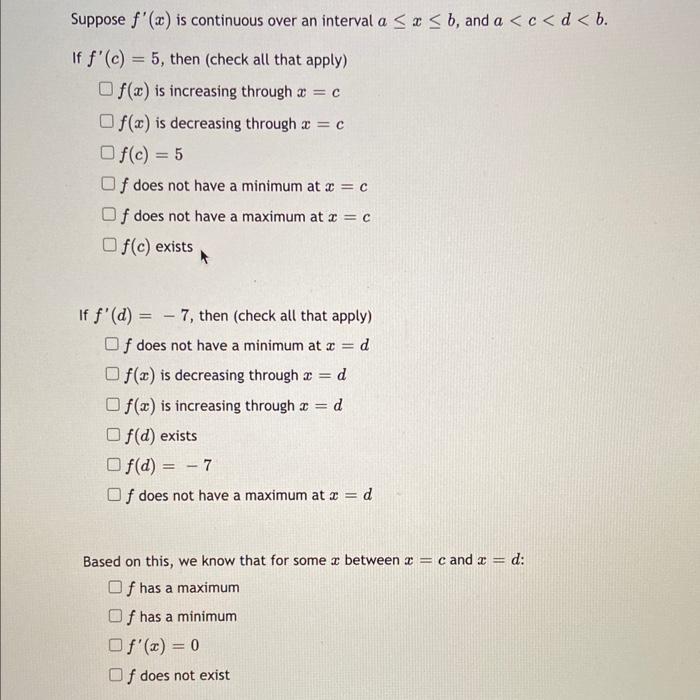 Solved Suppose f′(x) is continuous over an interval a≤x≤b, | Chegg.com