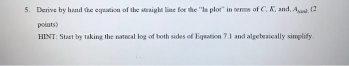 Solved 5. Derive by hand the equation of the straight line | Chegg.com
