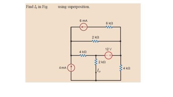 Solved Find I0 in Fig using superposition. | Chegg.com