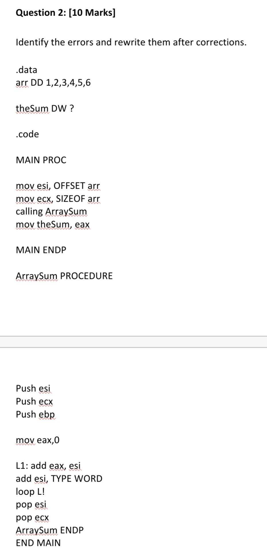 Solved Identify the errors and rewrite them after | Chegg.com