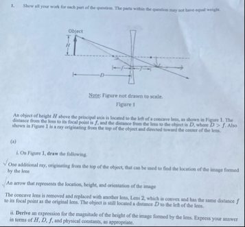 Solved Show all your work for each pert of the question. The | Chegg.com