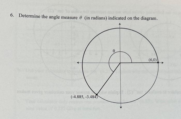Solved 6. Determine the angle measure θ (in radians) | Chegg.com