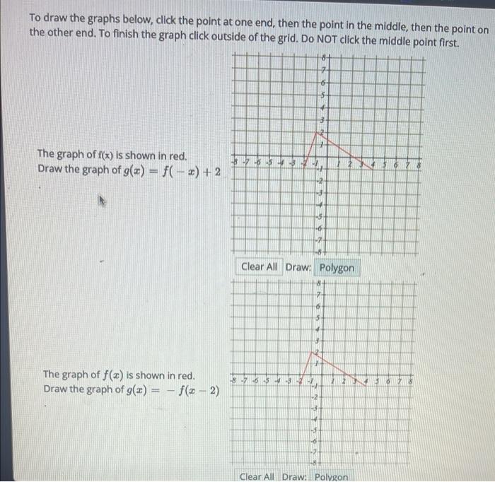 Solved To draw the graphs below, click the point at one end, | Chegg.com