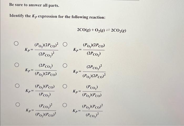 Solved Be sure to answer all parts. Identify the KP | Chegg.com