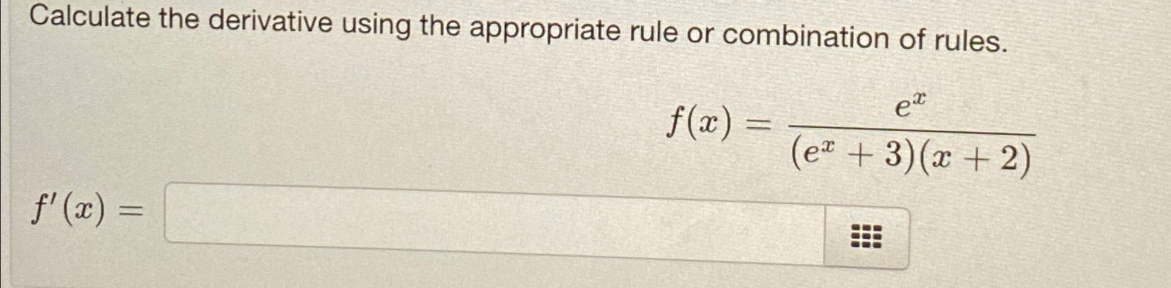 Solved Calculate the derivative using the appropriate rule | Chegg.com