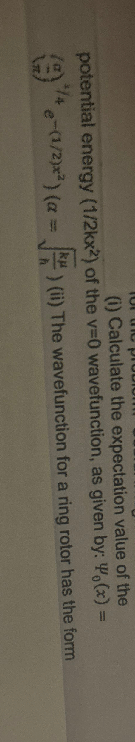 Solved I ﻿calculate The Expectation Value Of The Potential