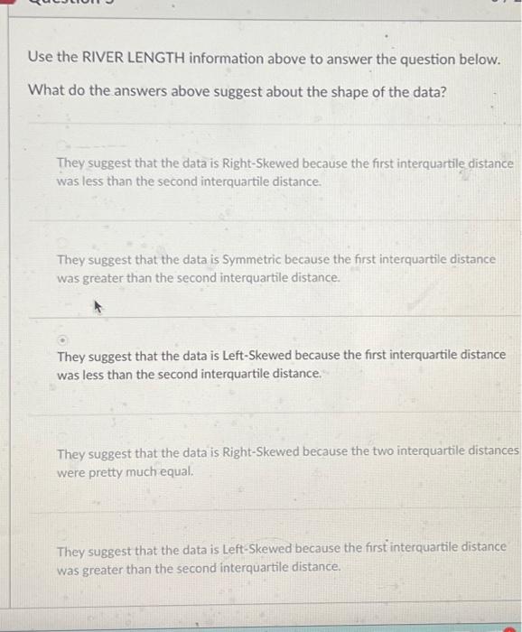 Solved Use the RIVER LENGTH information above to answer | Chegg.com