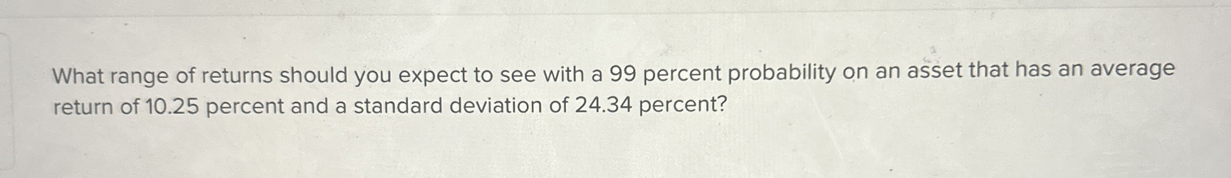 High Quality SOLUTION What range of returns should you expect to see with a | Chegg.com