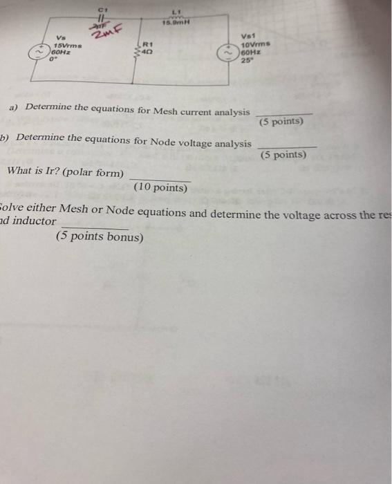 Solved a) Determine the equations for Mesh current analysis | Chegg.com