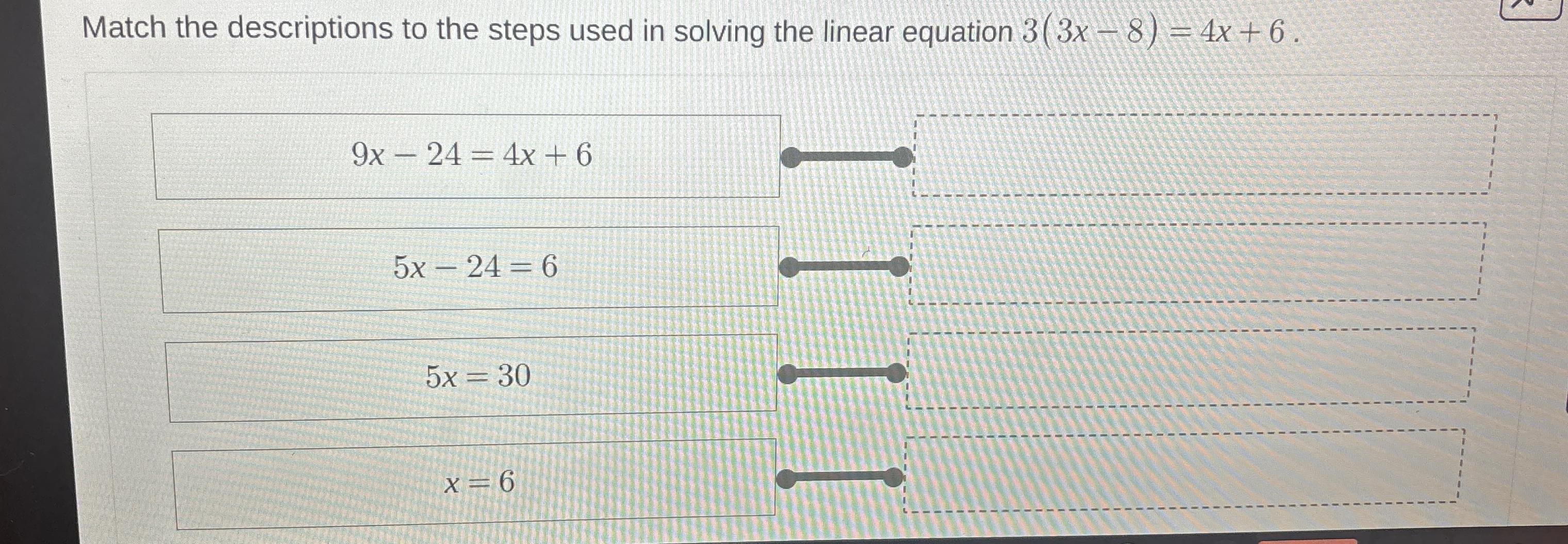 Solved Match the descriptions to the steps used in solving | Chegg.com
