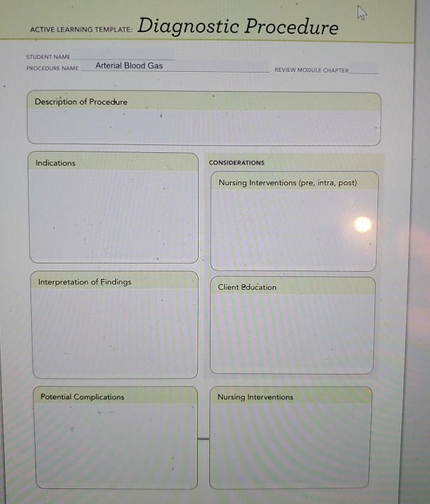 Solved ACTIVE LEARNING TEMPLATE Diagnostic Procedure Chegg Solved ACTIVE LEARNING TEMPLATE Diagnostic Procedure Chegg