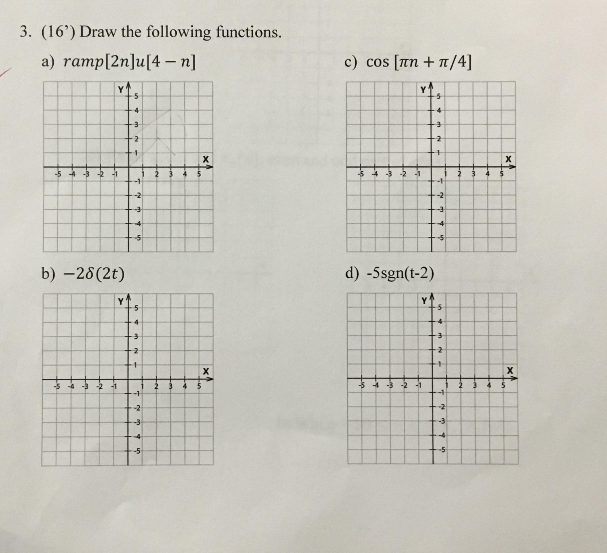 Solved Signals and systems(16') ﻿Draw the following | Chegg.com