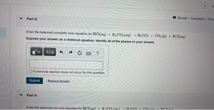 Solved HCl(aq)+K2CO3(aq)→H2O(l)+CO2( | Chegg.com