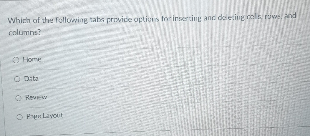 Solved Which of the following tabs provide options for | Chegg.com Solved Which of the following tabs provide options for | Chegg.com