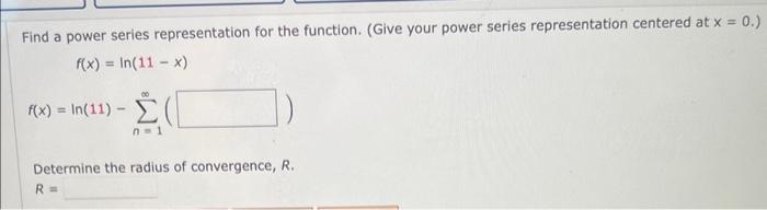 Solved Find A Power Series Representation For The Function
