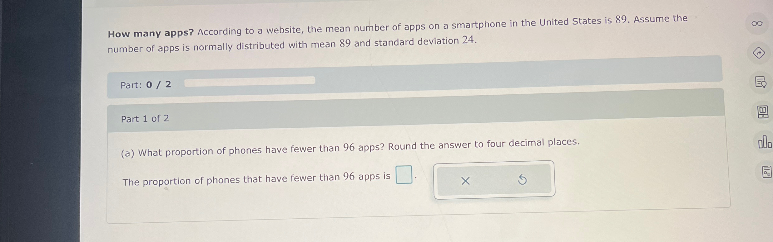 Solved How many apps? According to a website, the mean | Chegg.com