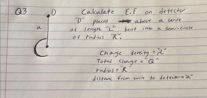 Solved detector is placed above semicircle in the center. | Chegg.com
