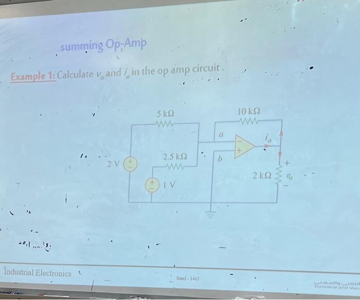 Solved Example 1: Calculate v0 and γ0 in the op amp circuit. | Chegg.com