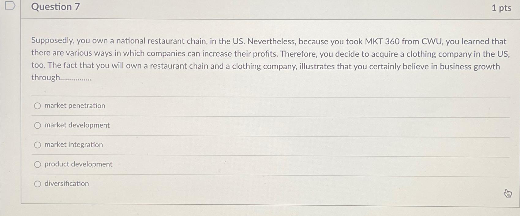 Solved Question 71 ﻿ptsSupposedly, you own a national | Chegg.com