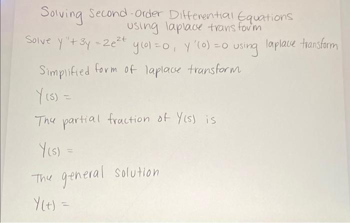Solved Solving second-Order Differential Equations using | Chegg.com