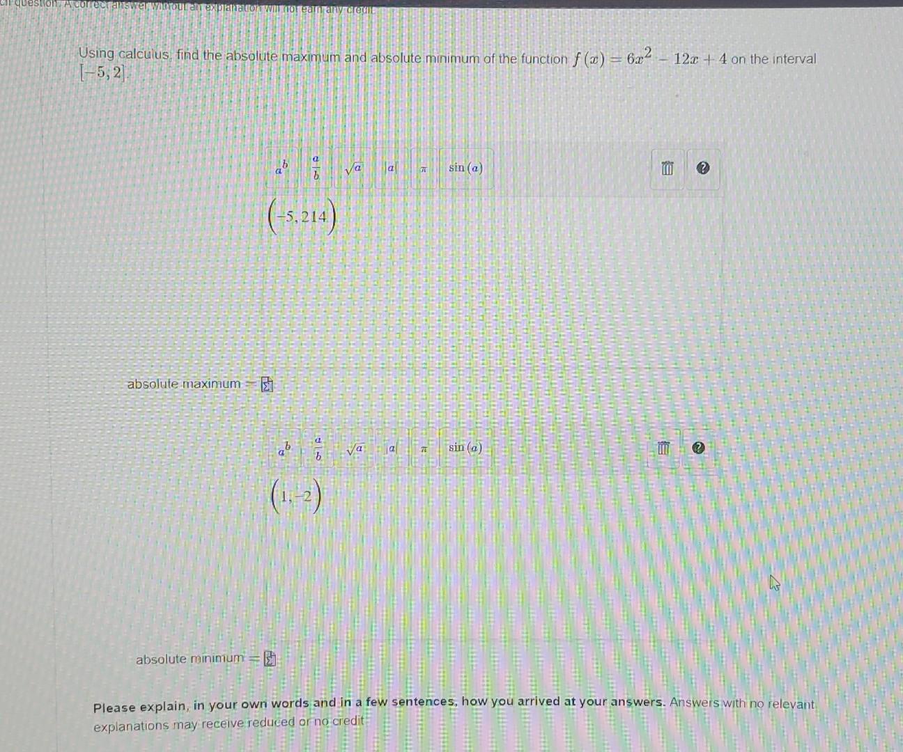 Solved Using calculus, find the absolute maximum and | Chegg.com