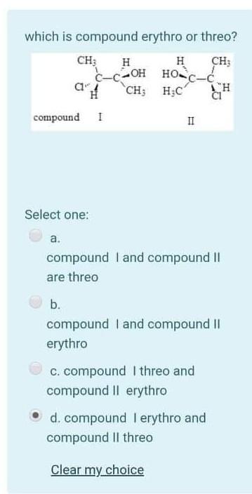 Solved which is compound erythro or threo? CH; H н CH; | Chegg.com