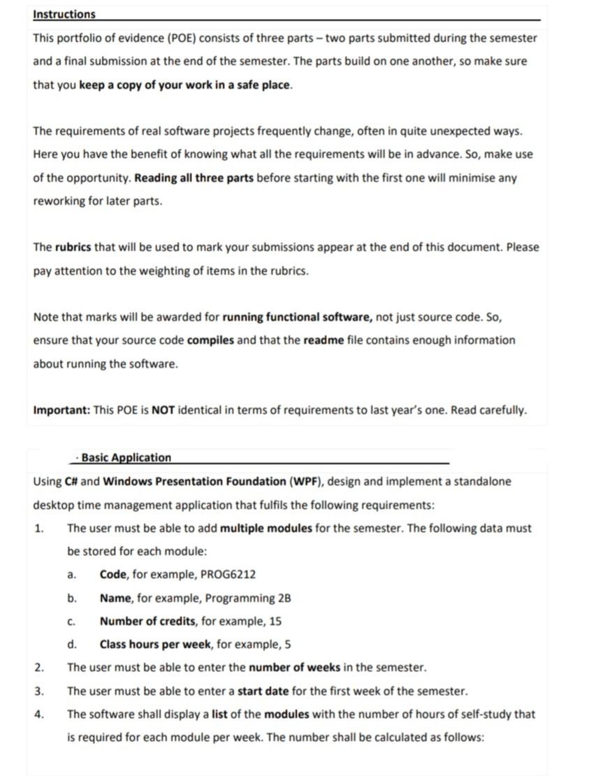 Solved This portfolio of evidence (POE) consists of three | Chegg.com