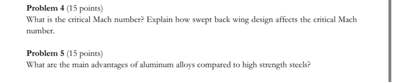 Solved Problem 4 (15 ﻿points)What is the critical Mach | Chegg.com