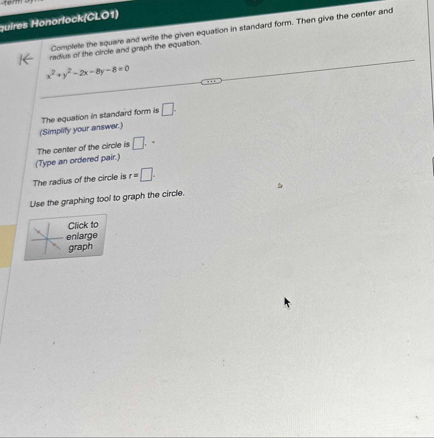 Solved Complete the square and write the given equation in | Chegg.com