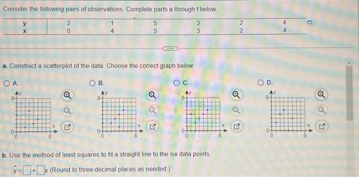 Solved Consider the following pairs of observations. | Chegg.com