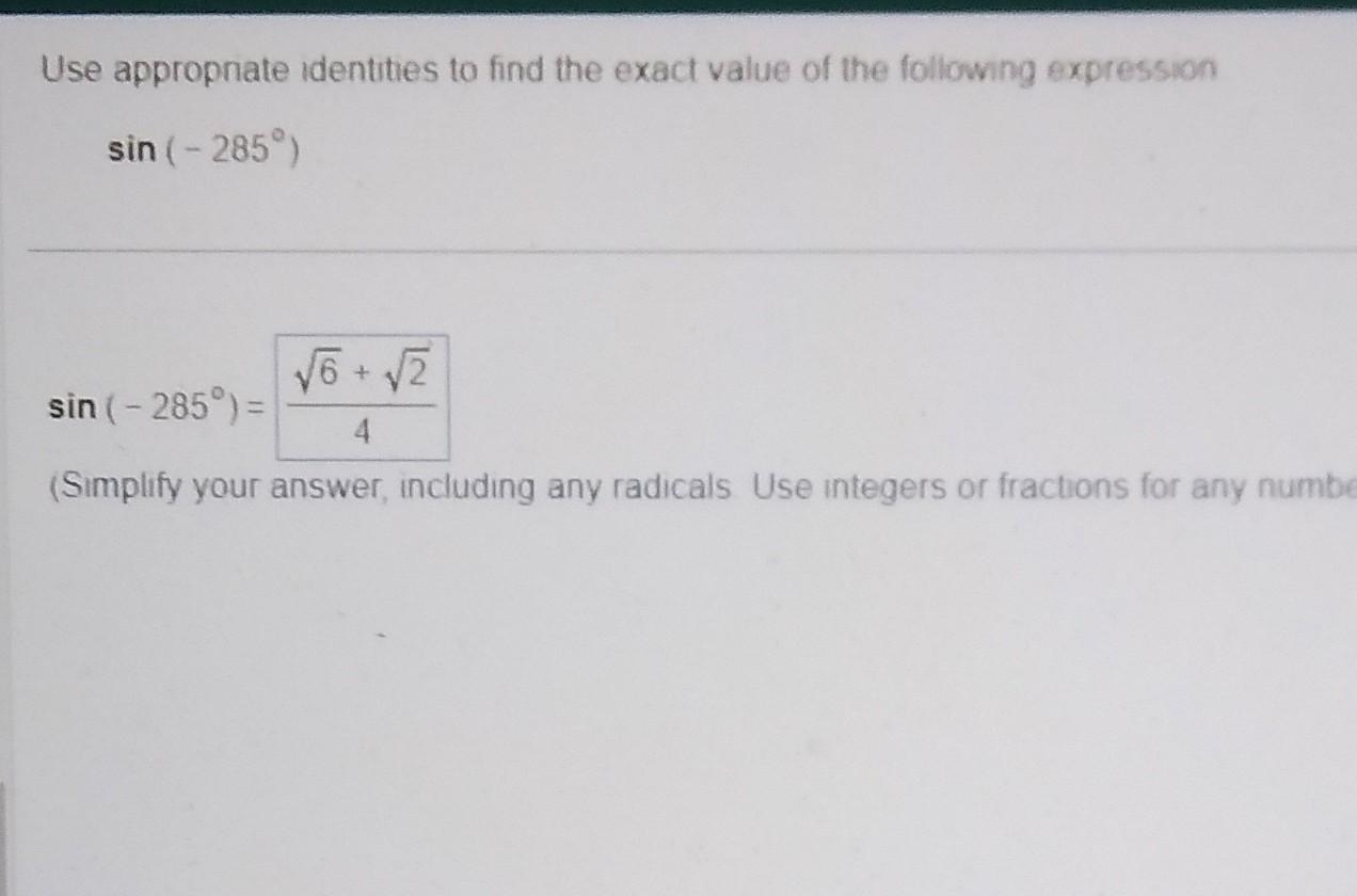 Solved Use appropriate identities to find the exact value of | Chegg.com