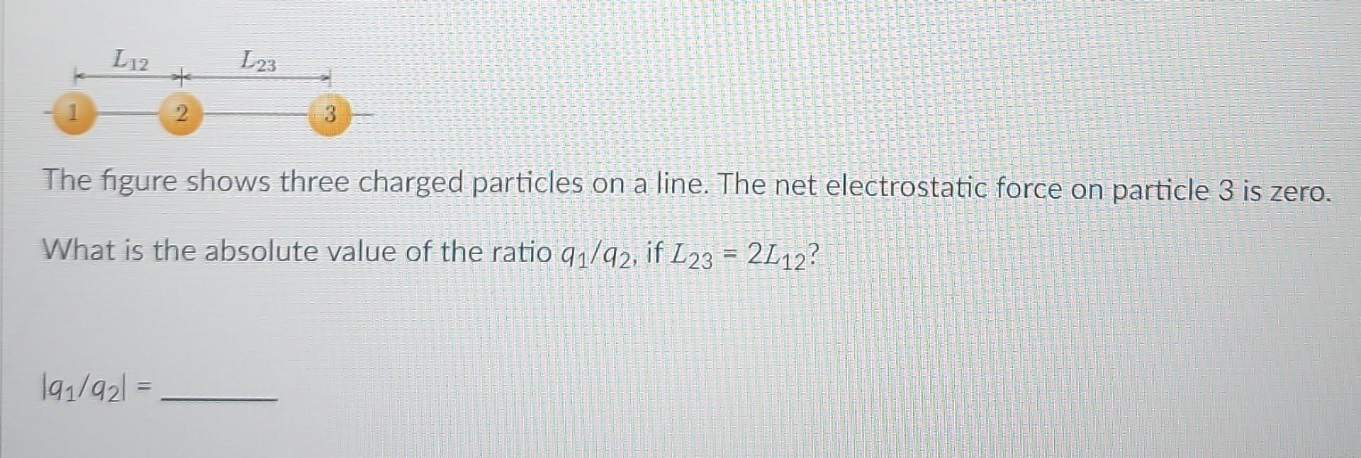 Solved The figure shows three charged particles on a line. | Chegg.com