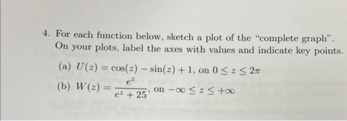 Solved 4. For each function below, sketch a plot of the | Chegg.com
