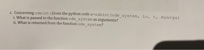 Solved C Concerning Odeint Given The Python Code Xuodeint 6341
