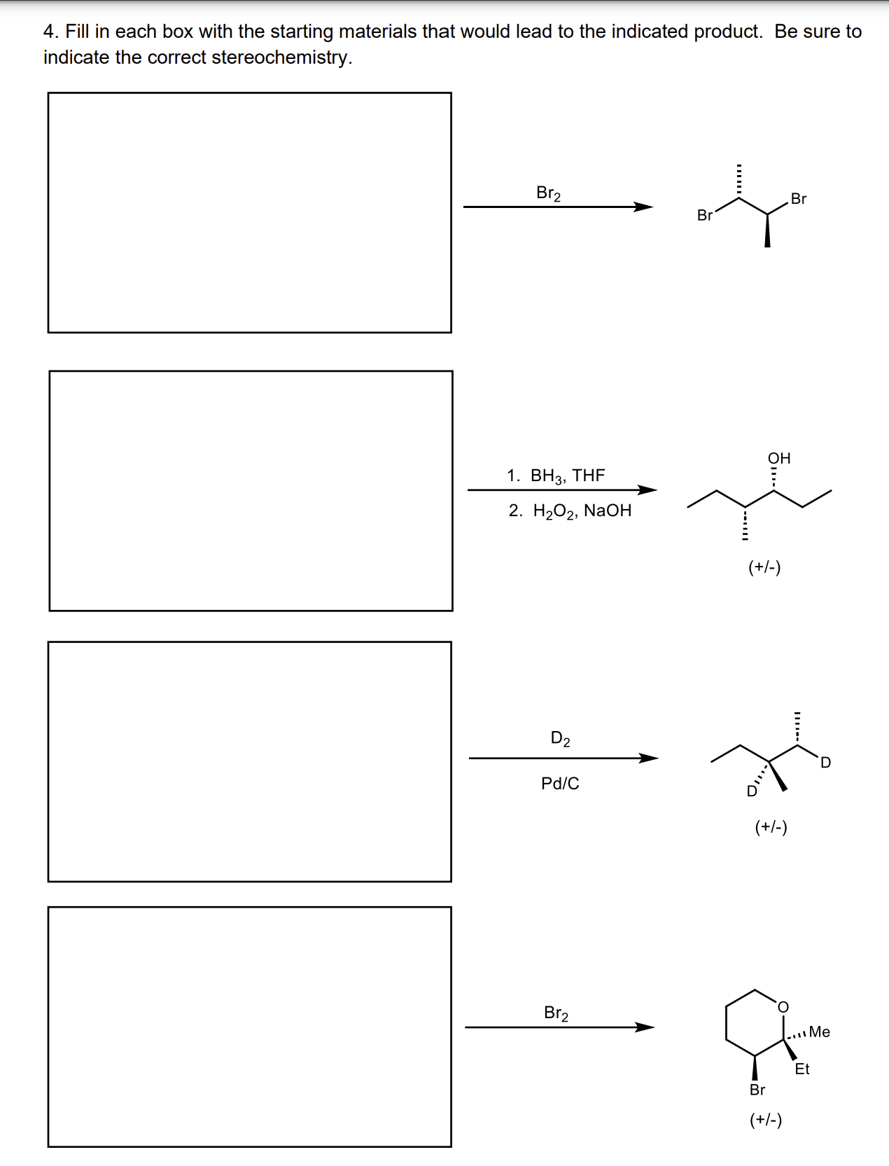 Solved Fill in each box with the starting materials that | Chegg.com