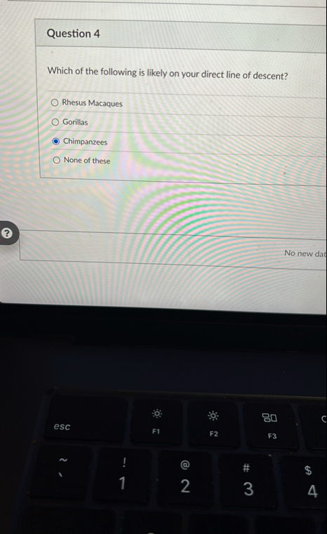 Solved Question 4Which of the following is likely on your | Chegg.com