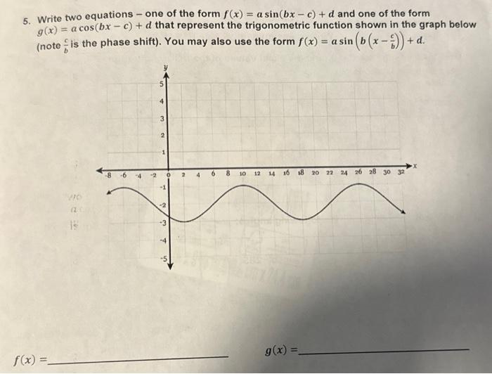 Solved 5. Write two equations - one of the form | Chegg.com