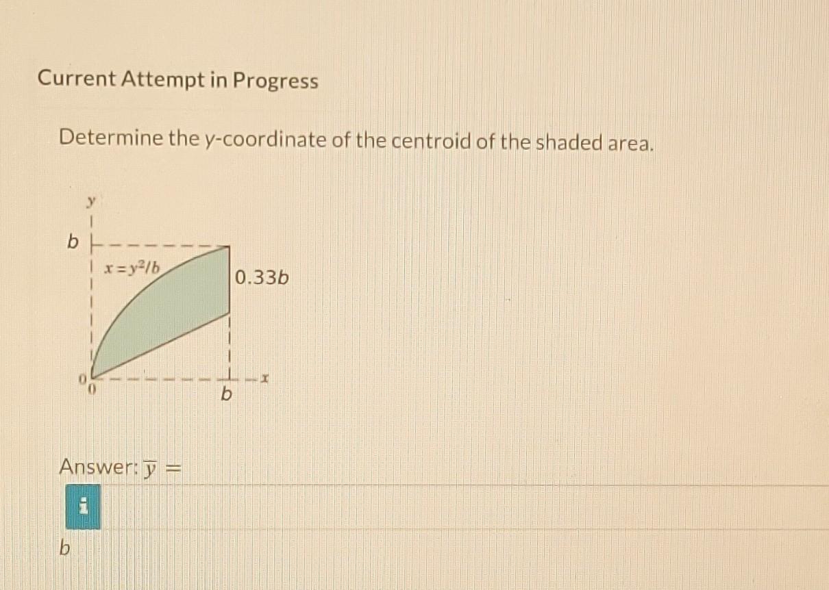 Solved Determine the y-coordinate of the centroid of the | Chegg.com