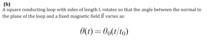 Solved (b)A square conducting loop with sides of length L | Chegg.com