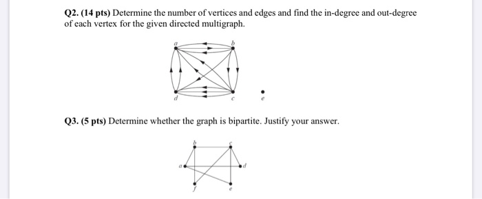 Solved Q2. (14 pts) Determine the number of vertices and | Chegg.com