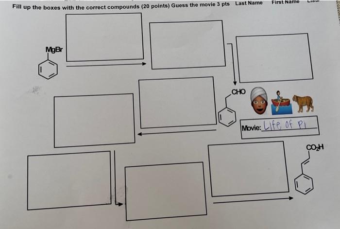Solved Fill up the boxes with the correct compounds (20 | Chegg.com