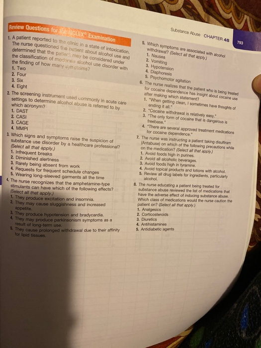 Solved Review Questions for CLEX Examination 1. A patient | Chegg.com