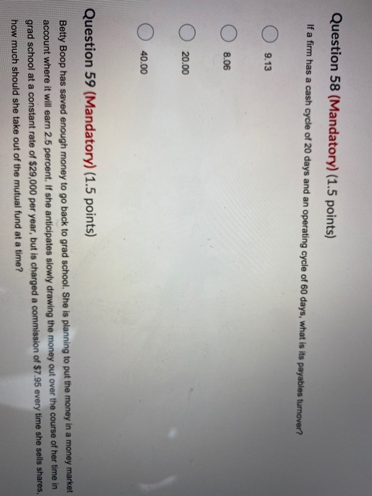 Solved Question 27 (Mandatory) (1.5 points) Your company is | Chegg.com