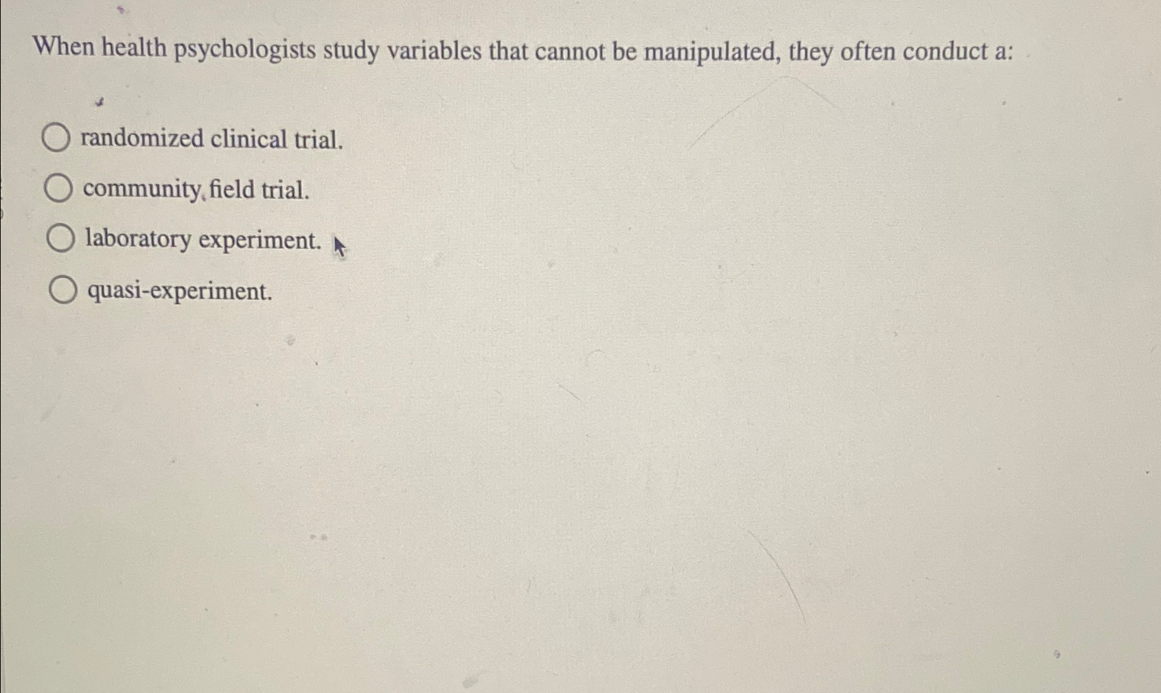 Solved When health psychologists study variables that cannot | Chegg.com