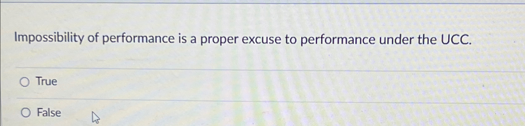 Solved Impossibility of performance is a proper excuse to | Chegg.com