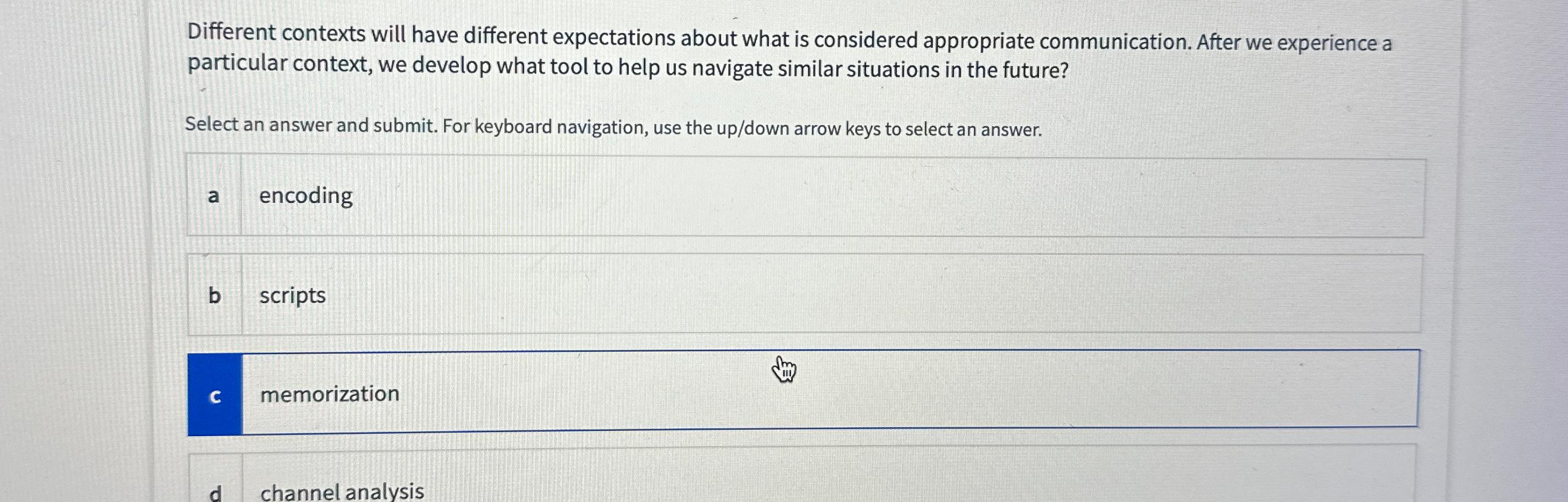 Solved Different contexts will have different expectations | Chegg.com