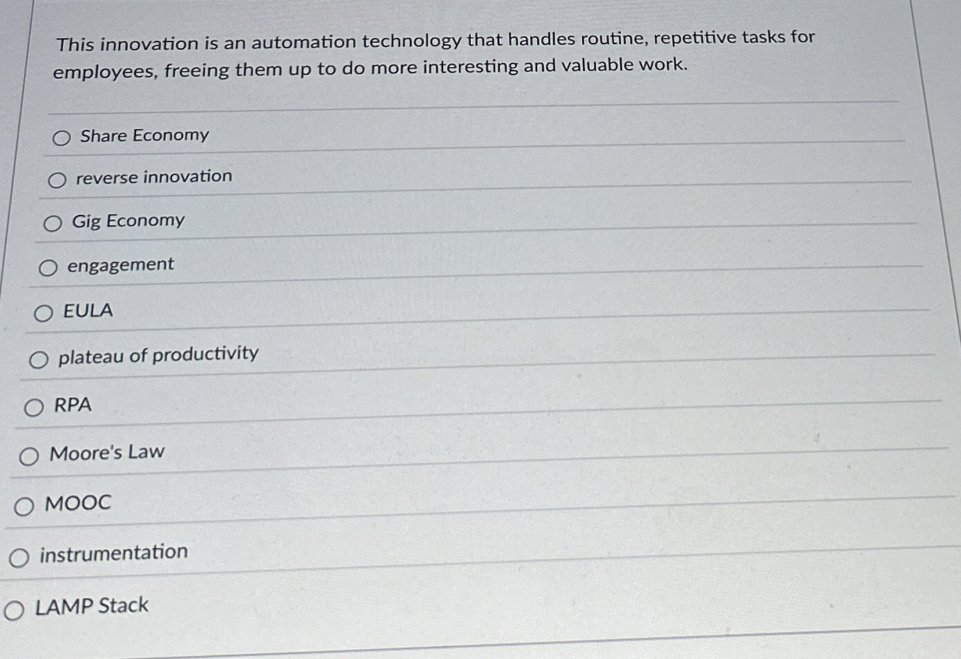 Solved This innovation is an automation technology that | Chegg.com