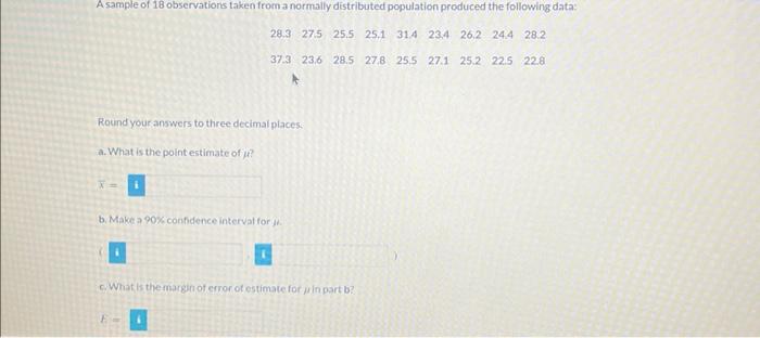 Solved Round your answers to three decimal places. a. What | Chegg.com