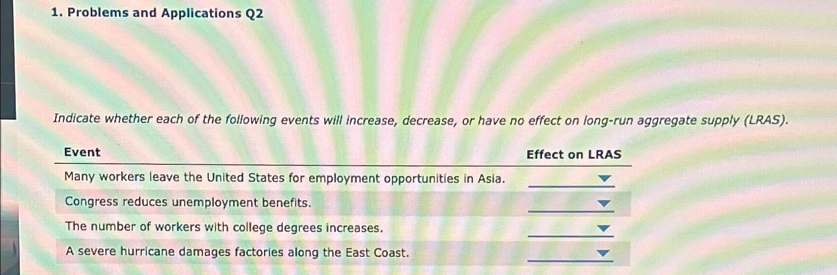 Solved Problems and Applications Q2Indicate whether each of | Chegg.com