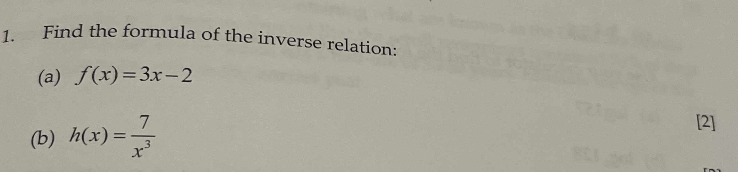Solved Find the formula of the inverse | Chegg.com